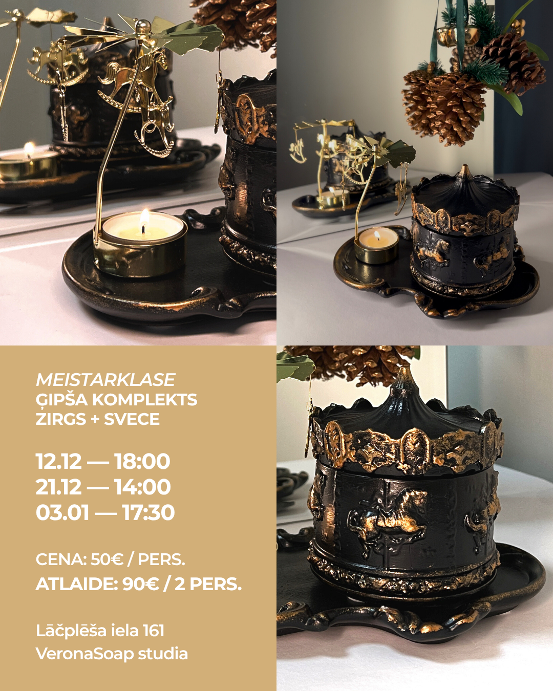 Meistarklase - Ģipša komplekts “Zirgs + Svece” – VeronaSoap